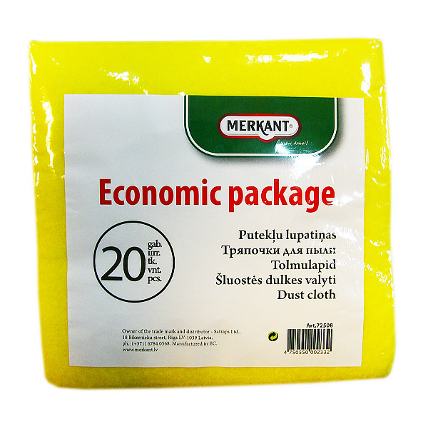 Putekļu lupatiņa Merkant, 38x38 cm, 20gab./iep, asorti - Birojs.lv